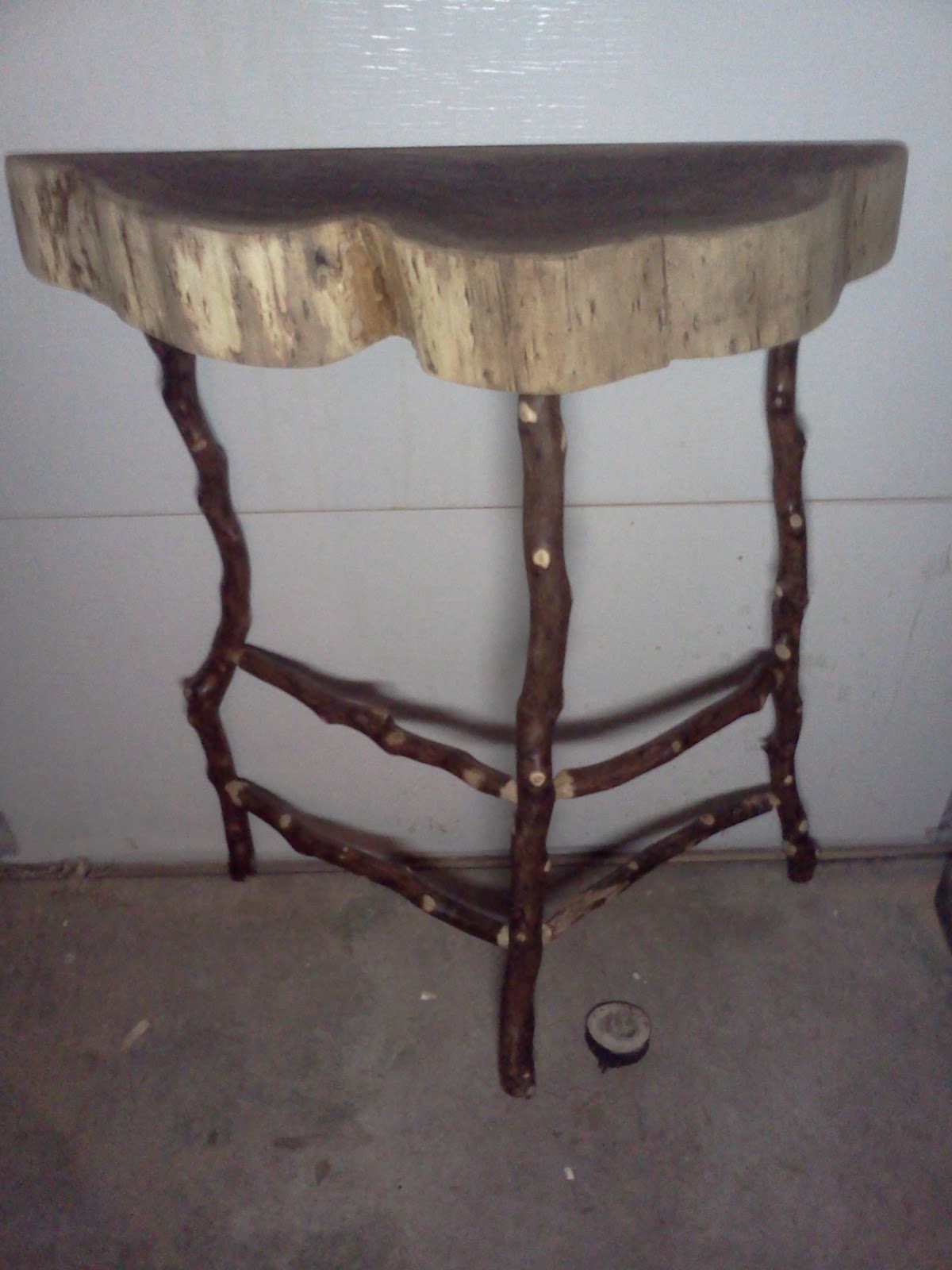 Handmade Rustic & Log Furniture: Elm/Maple Wall Table & Elm/Walnut ...