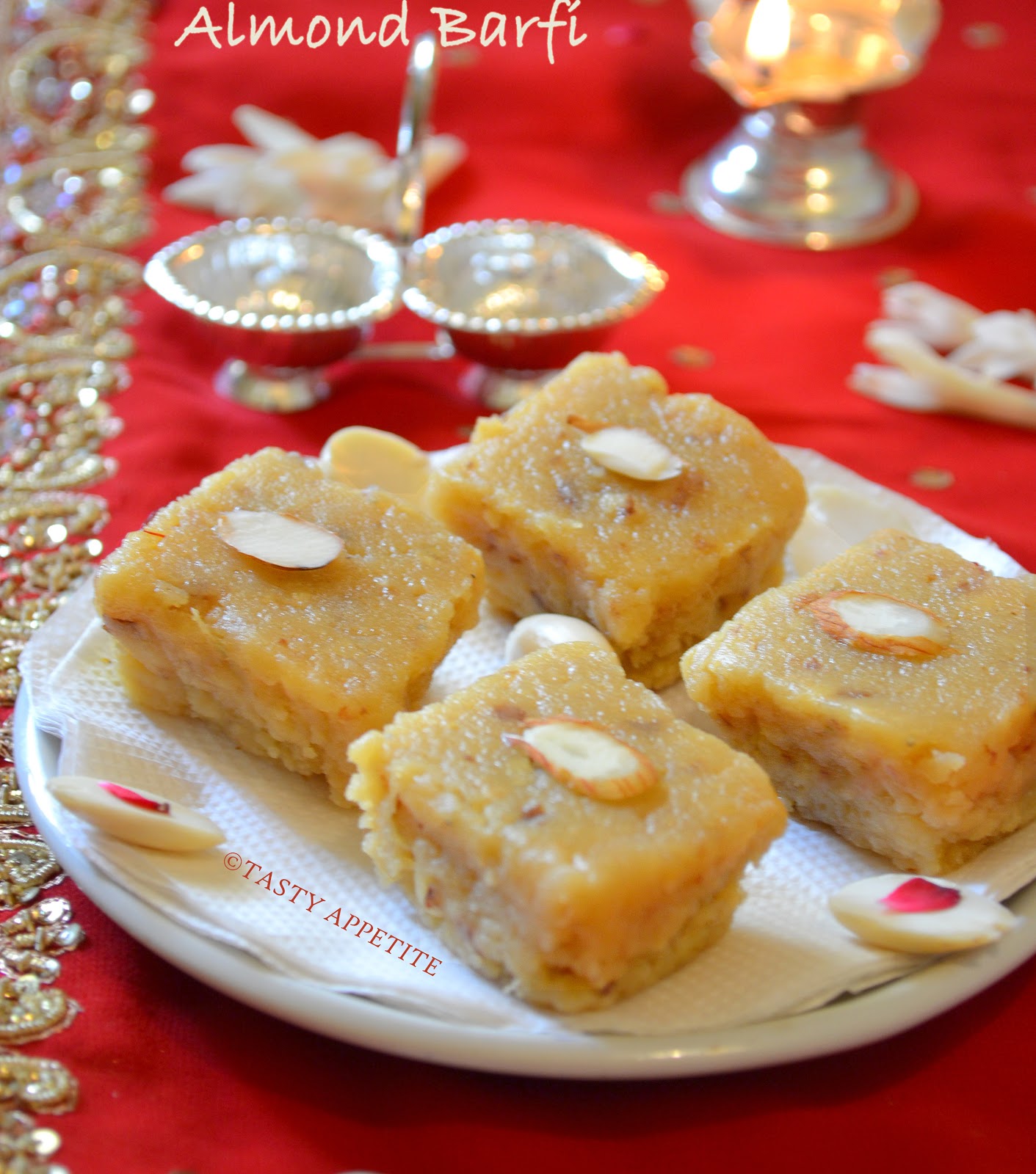 Almond Burfi / Badam Burfi / ( Badam Ki Fudge) / Diwali Sweets Recipes: