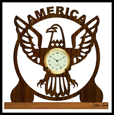 Scrollsaw Workshop: America mini clock scroll saw pattern.