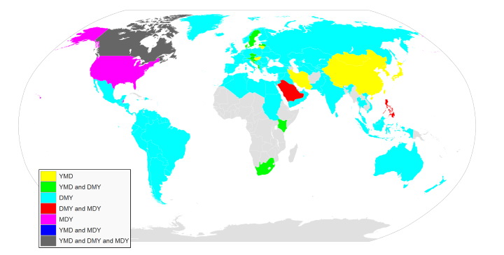 Date format by country - Vivid Maps
