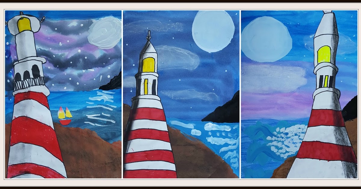 MaryMaking: Mixed Media Lighthouse Art Lesson