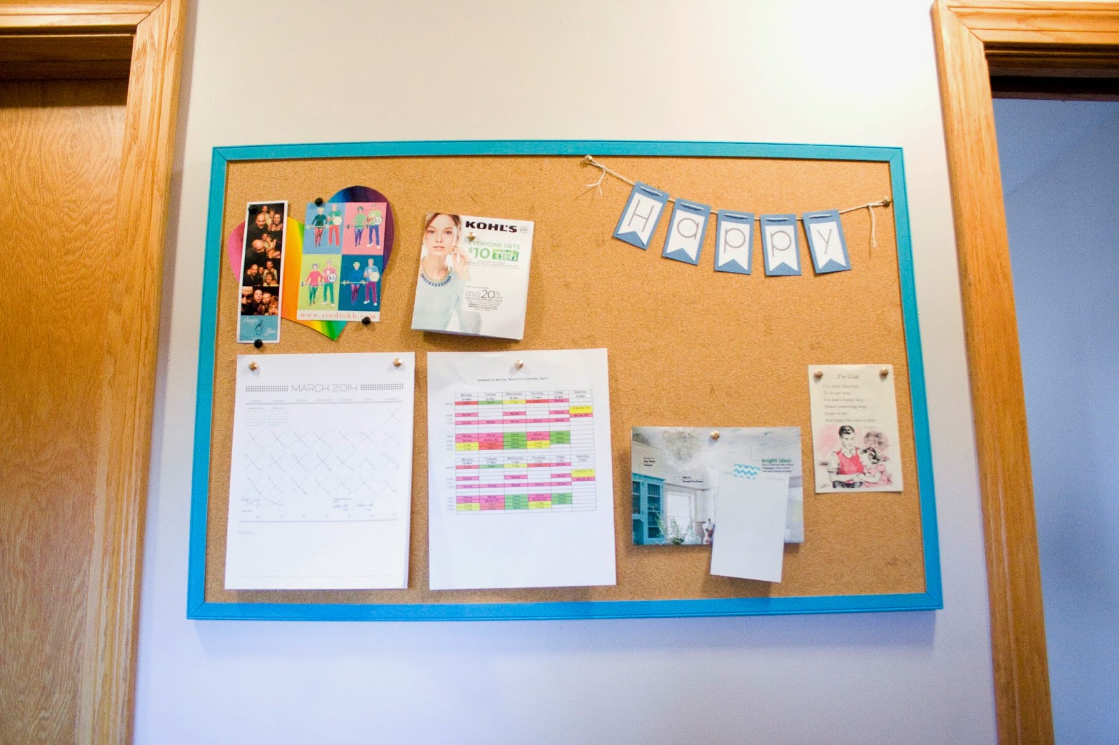 Thrift Craft Love: An Organized Bulletin Board & Glam Thumb Tacks