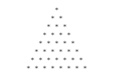 Linux World: Creating a triangle of characters in the terminal