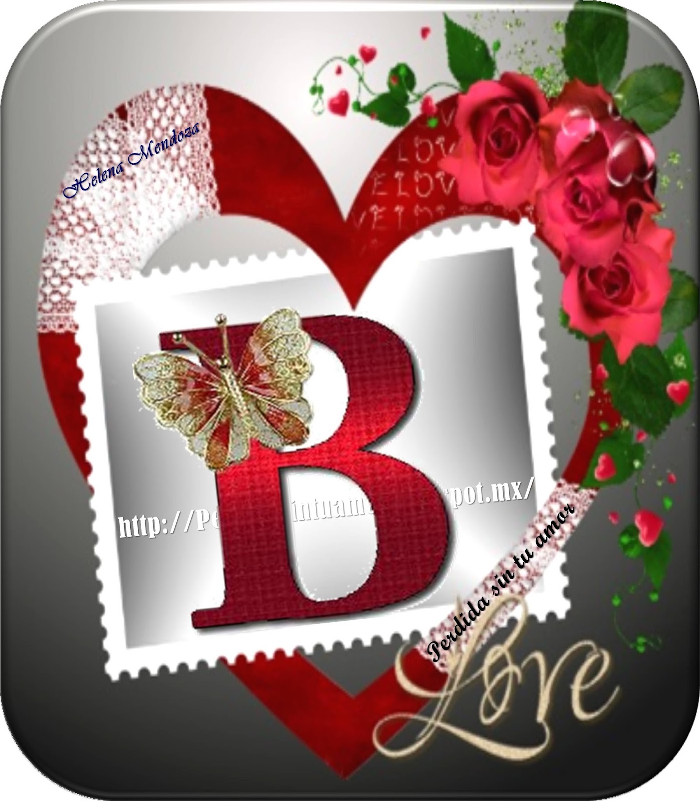 INICIALES Y NOMBRES PARA TI: INICIALES EN UN CORAZÓN