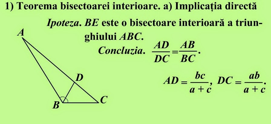 GENERAȚIA VIITORULUI : Teorema bisectoarei