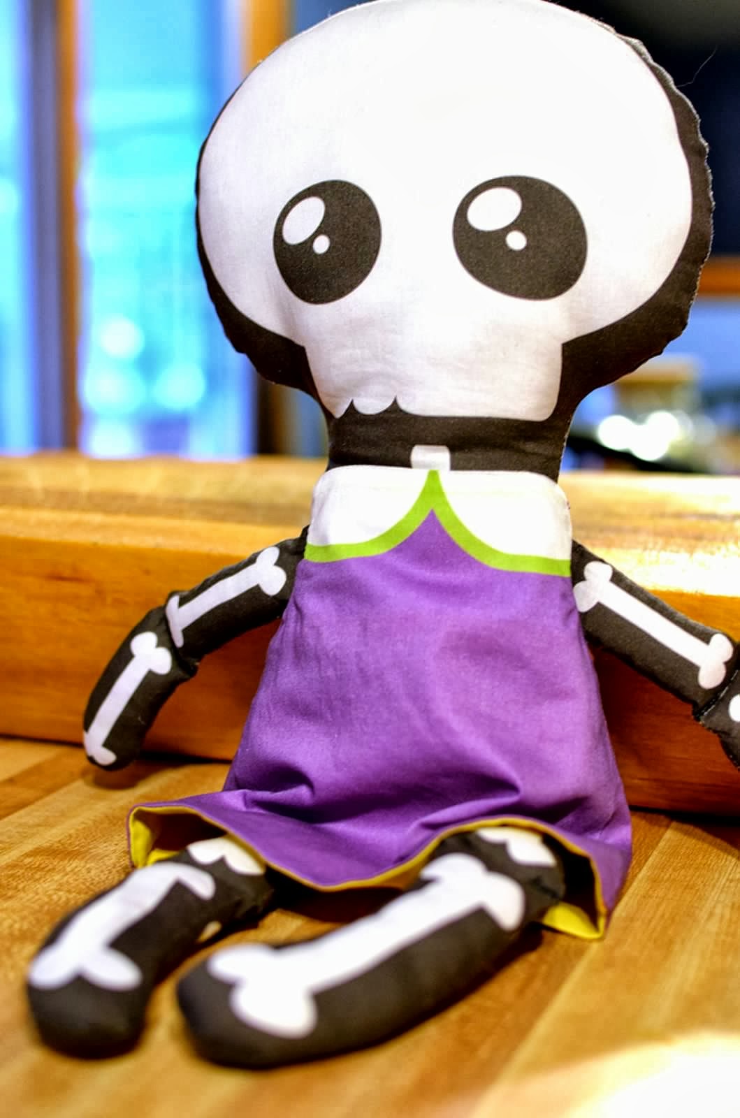 boogie beans: loving skeleton ragdoll cut and sew fabric