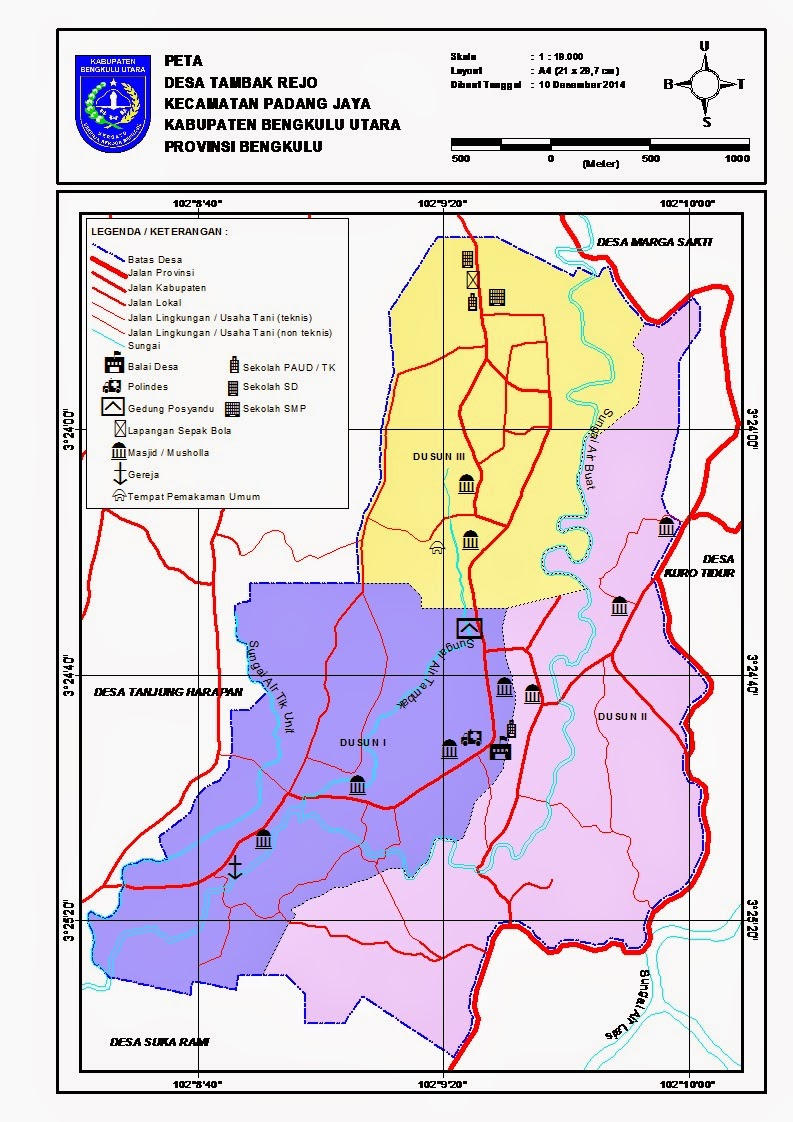 DESA TAMBAK REJO KEC. PADANG JAYA KAB. BENGKULU UTARA: PETA DESA 2015