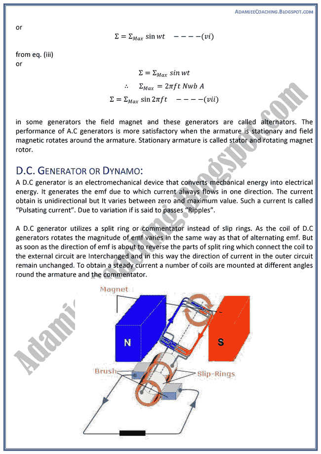 Adamjee Coaching: Magnetism and Electromagnetism - Theory Notes ...