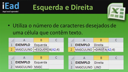 Como usar as funções de Texto no Excel