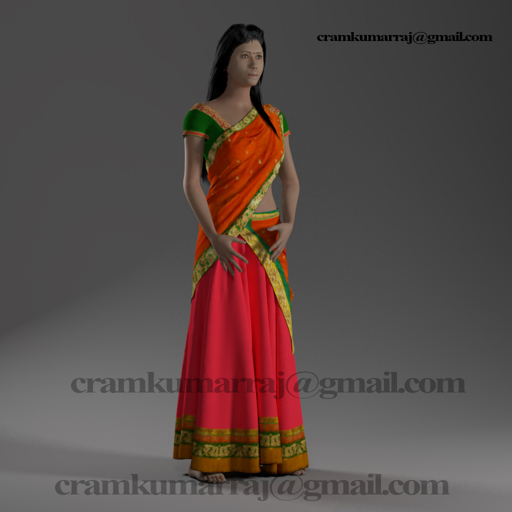 3d works: Half Saree in 3d model by freelancer (freelance 3d artist in ...