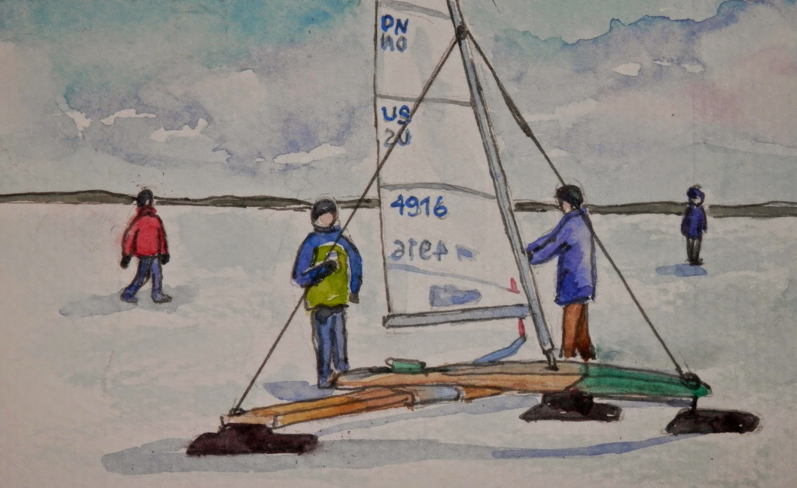Watercolors by Joan 2: Ice Boat