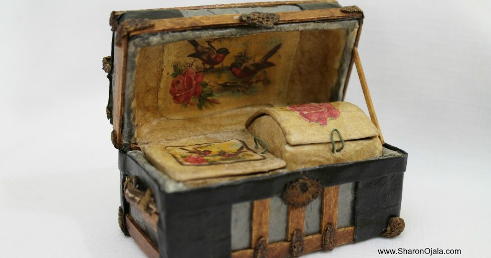 Handmade Miniature Dome Top Steamer Trunk