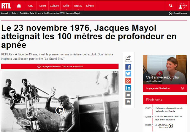 Ressources pour le français: Le 23 novembre 1976, Jacques Mayol ...