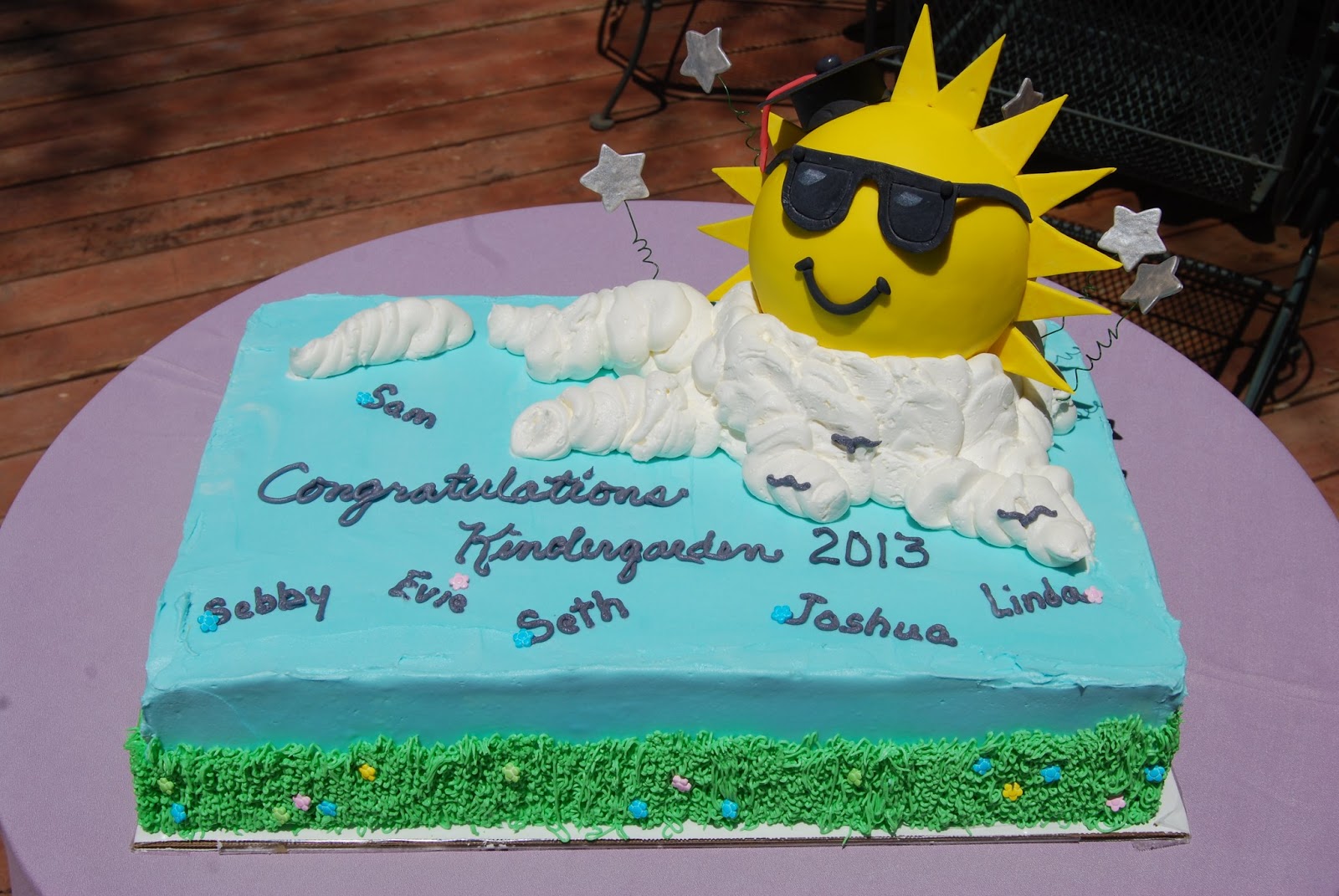 Gamma Susie's This n That: Sebby's Sunshine Graduation Cake