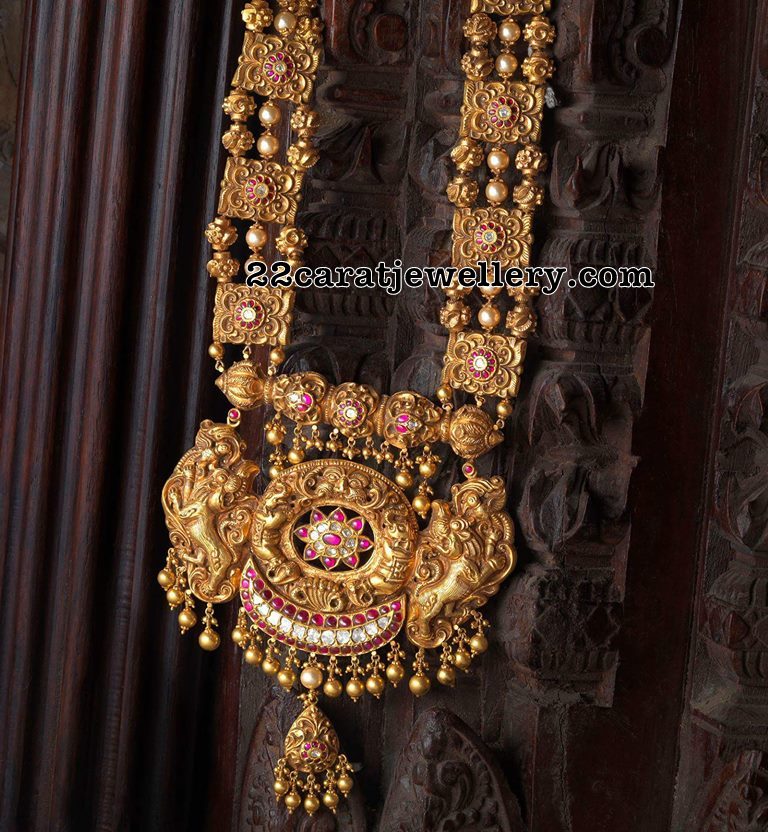 Floral Long Chain Antique Finish - Jewellery Designs