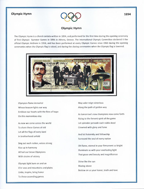 Collecting Olympic and Space Stamps: The Olympic Hymn