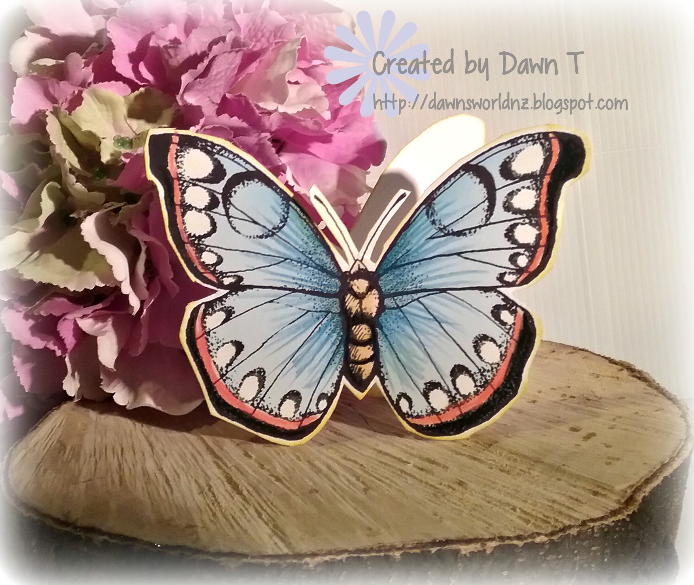 Dawn's World: Hero Arts Digital Butterfly shaped card