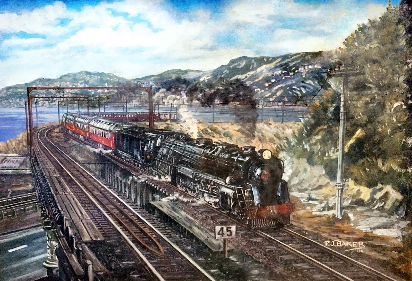transpress nz: a 4-8-4 leaving Wellington art