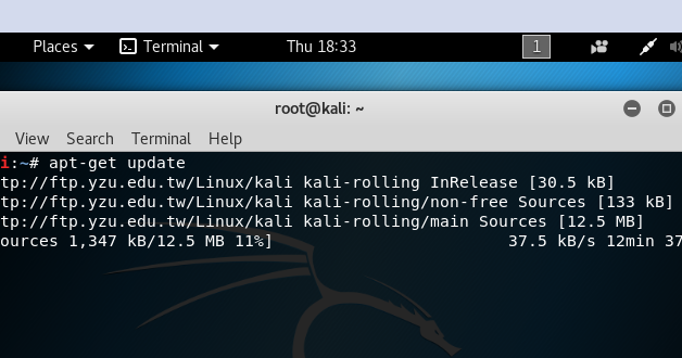 KALI LINUX 04 : apt-get update & upgrade