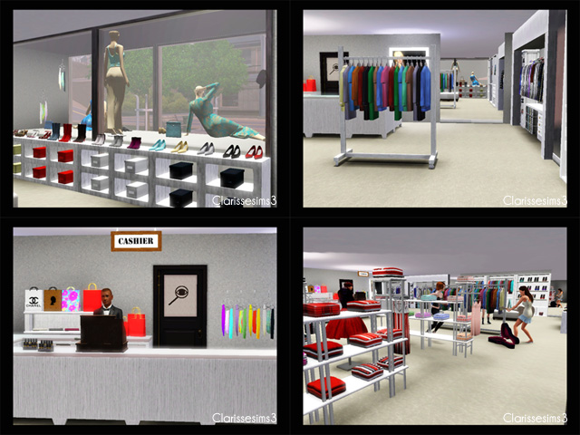 Clarisse Sims 3 custom poses: Fashion Shop request