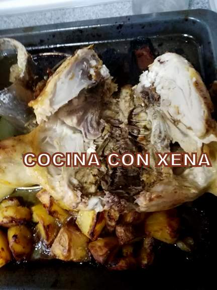 COCINA CON XENA: Pollo sentado o violado, al horno, con fotos del paso ...