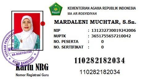 Aplikasi Cetak Kartu NRG Gratis - Guru Keguruan