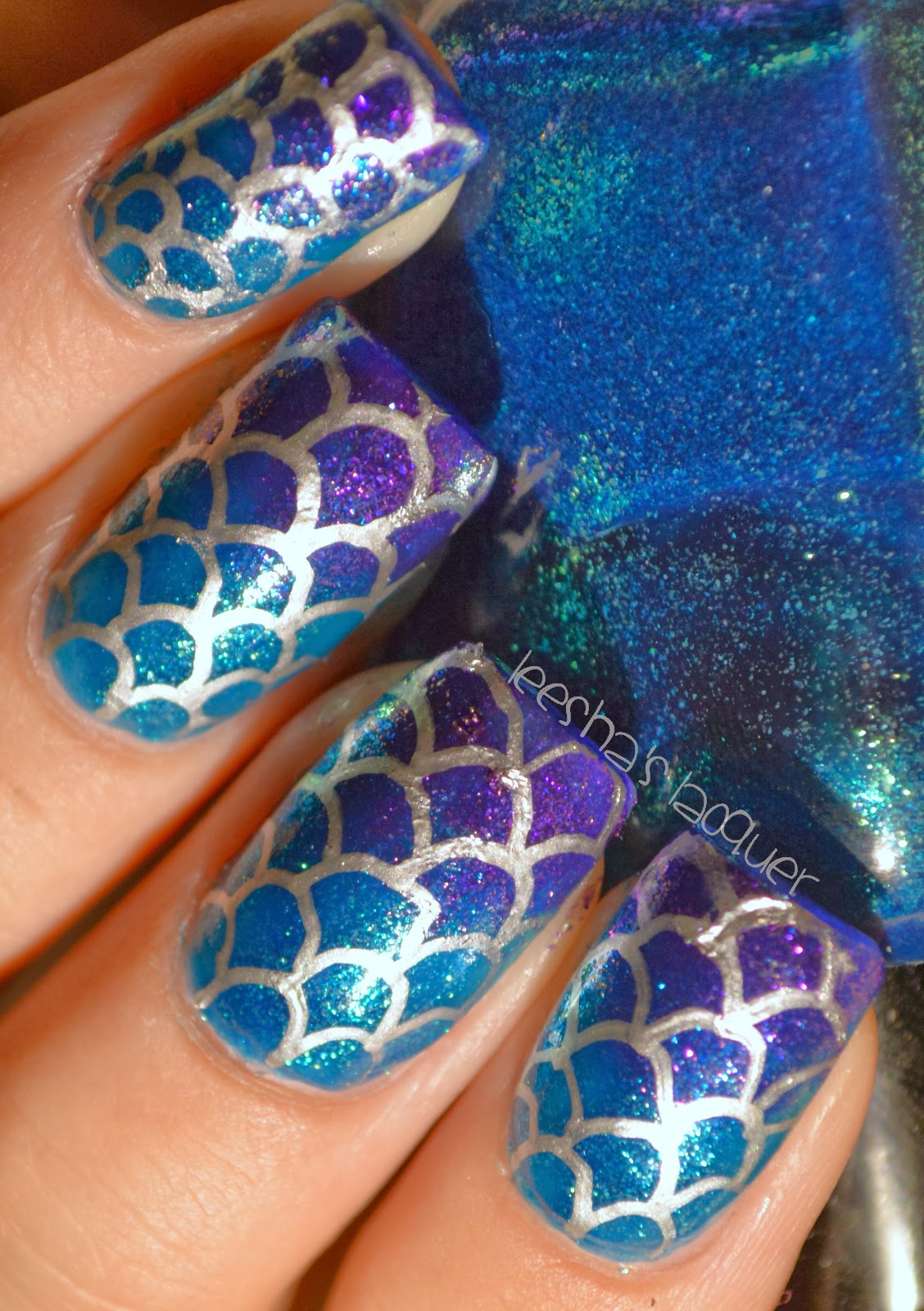 Leesha's Lacquer: Freehand Mermaid Nail Art