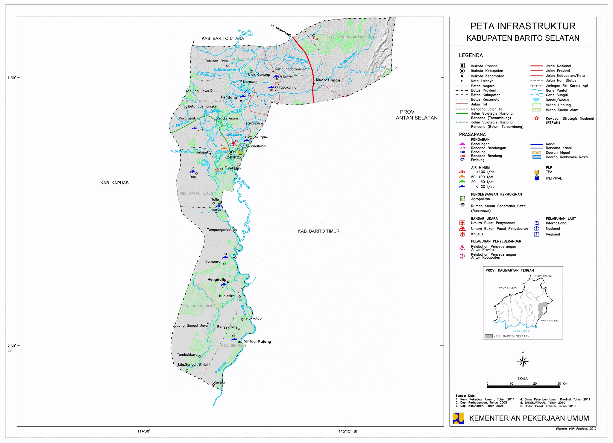 Peta Kabupaten Barito Selatan
