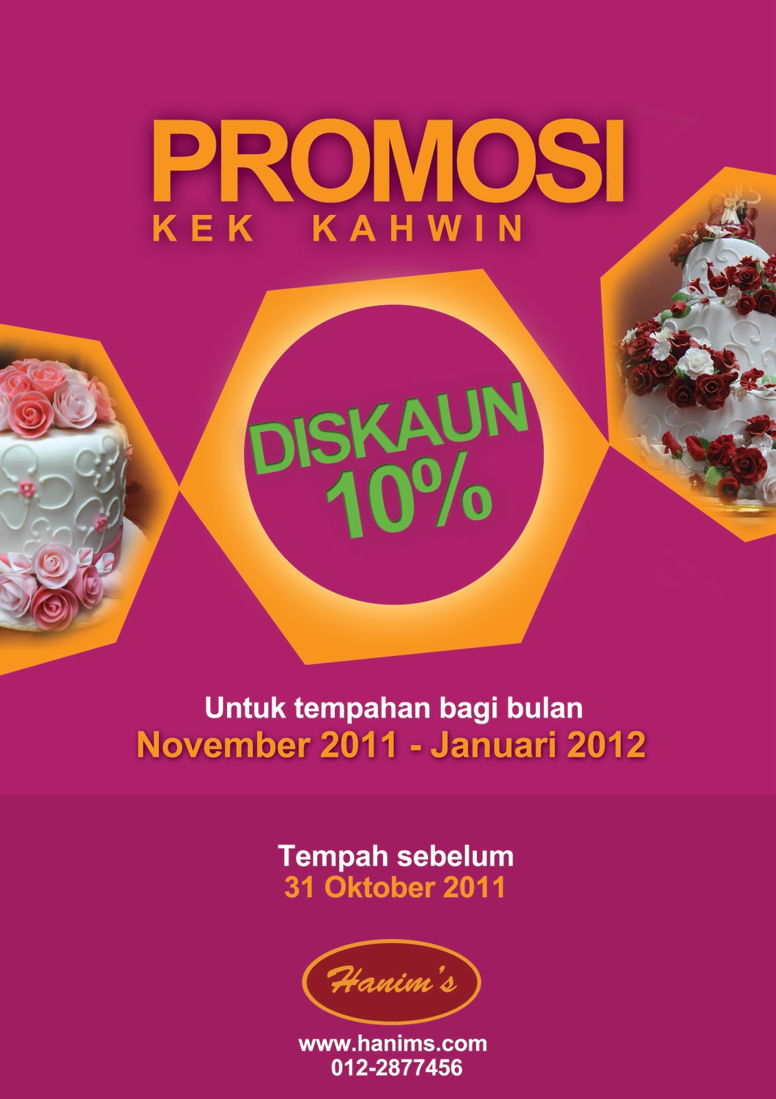 Selamat Datang ke Butik Seni Hiasan Kek Hanim's Cake: PROMOSI KEK ...