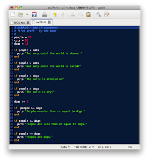 TESTHEAD: Exercise 29: What If: Learn Ruby the Hard Way: Practicum