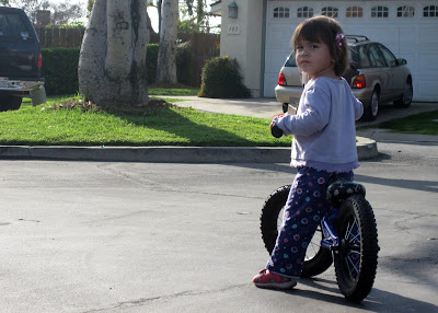 BicycleFriends.com: Natalie on a Straddle Bike