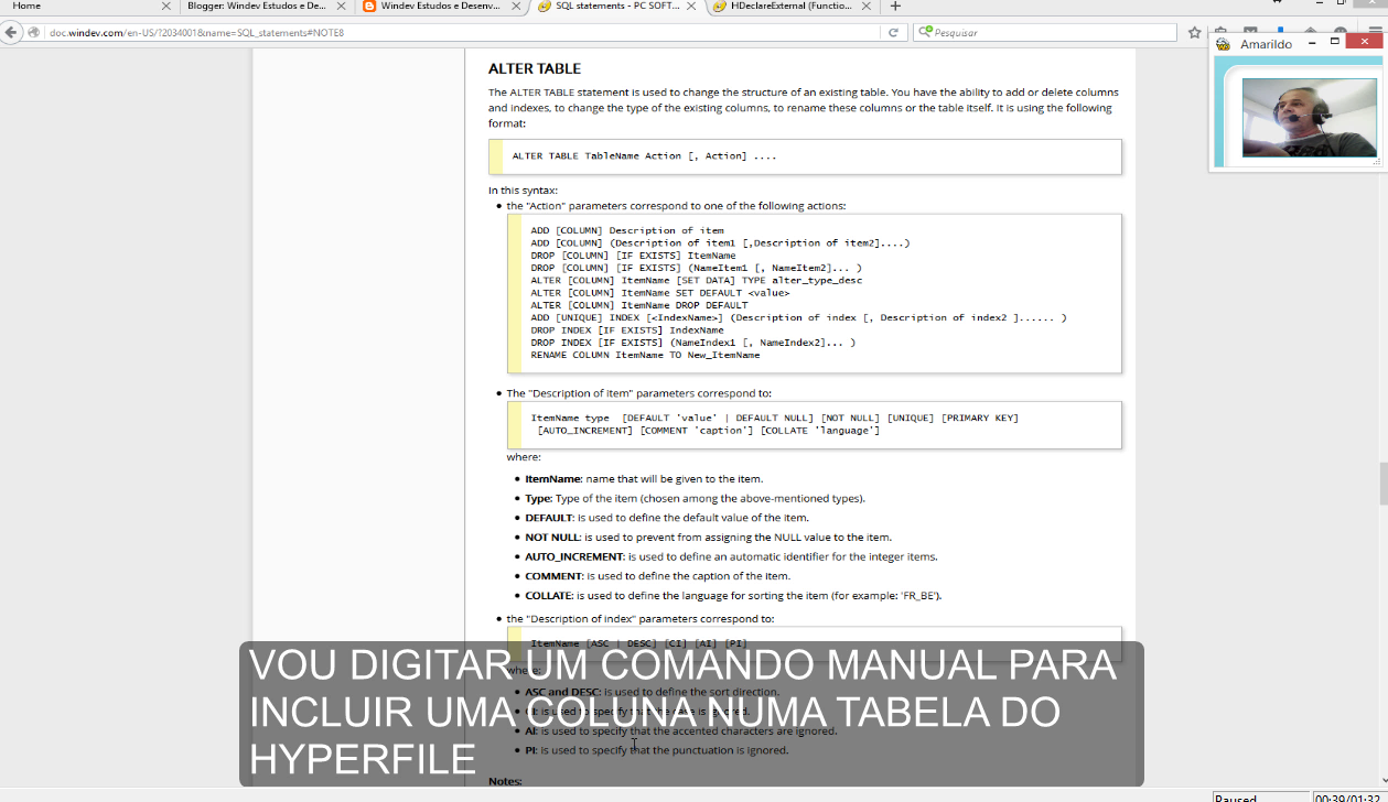 Windev21 Aulas,Estudos e Desenvolvimento: Windev Sql /14.. - Sql ALTER ...