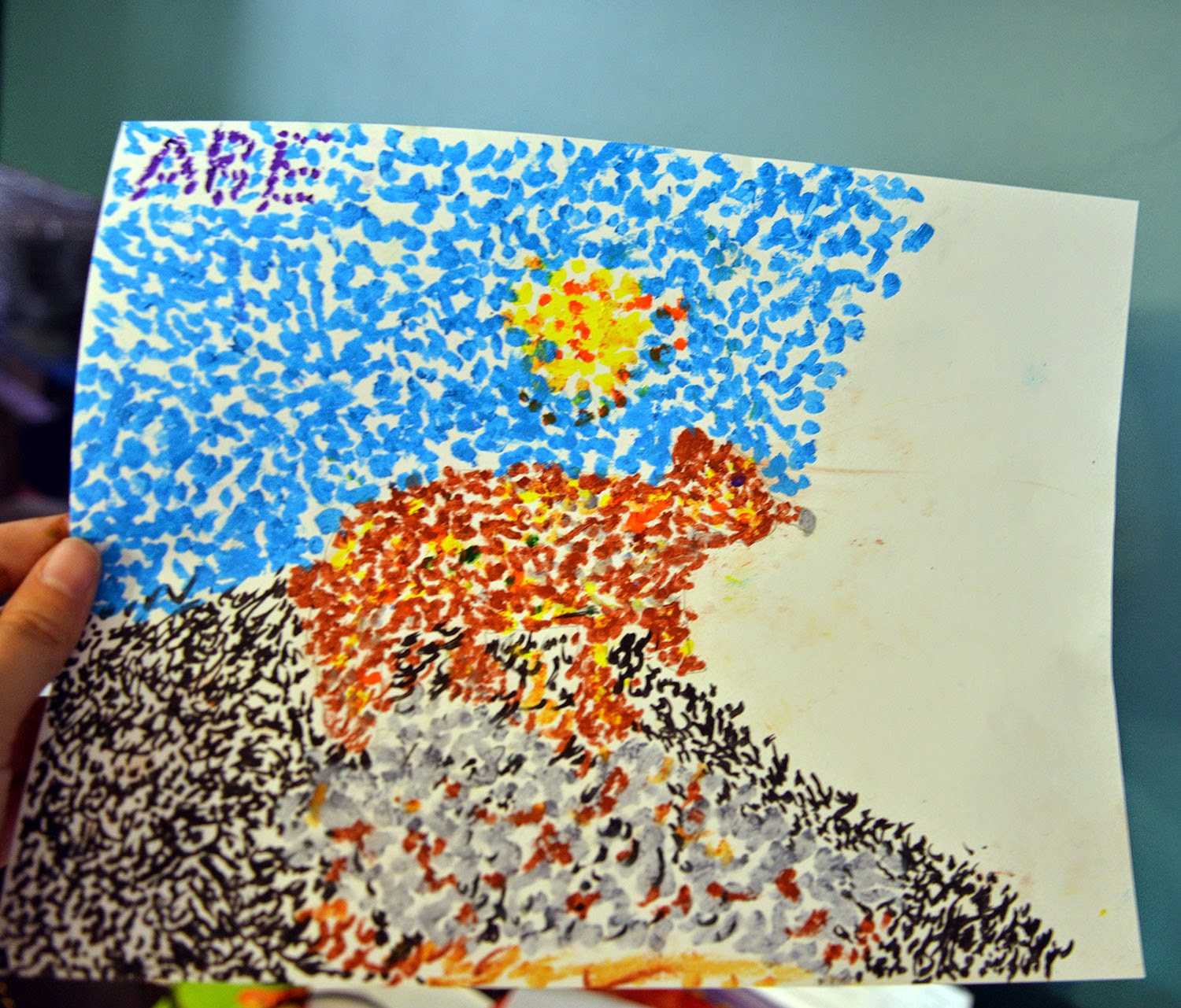 A school of fish: Light in Art; Pointillism