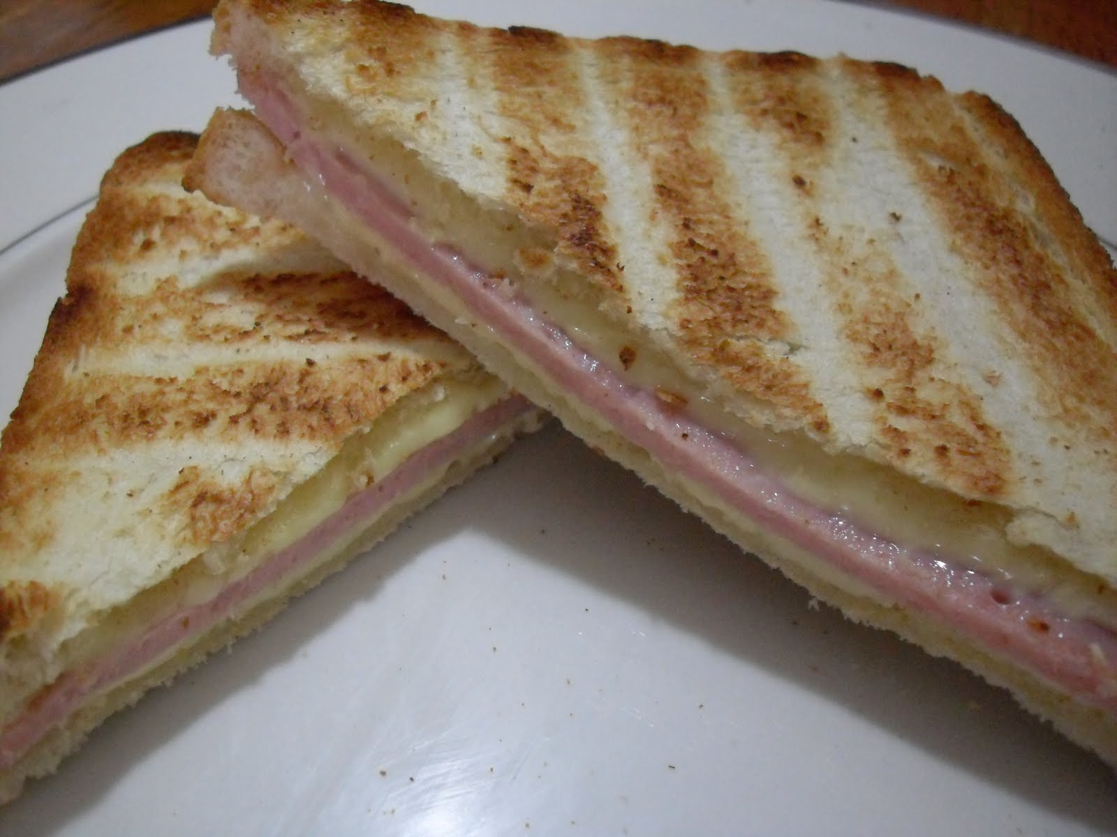 Toasted Bread With Turkey Ham And Cheese