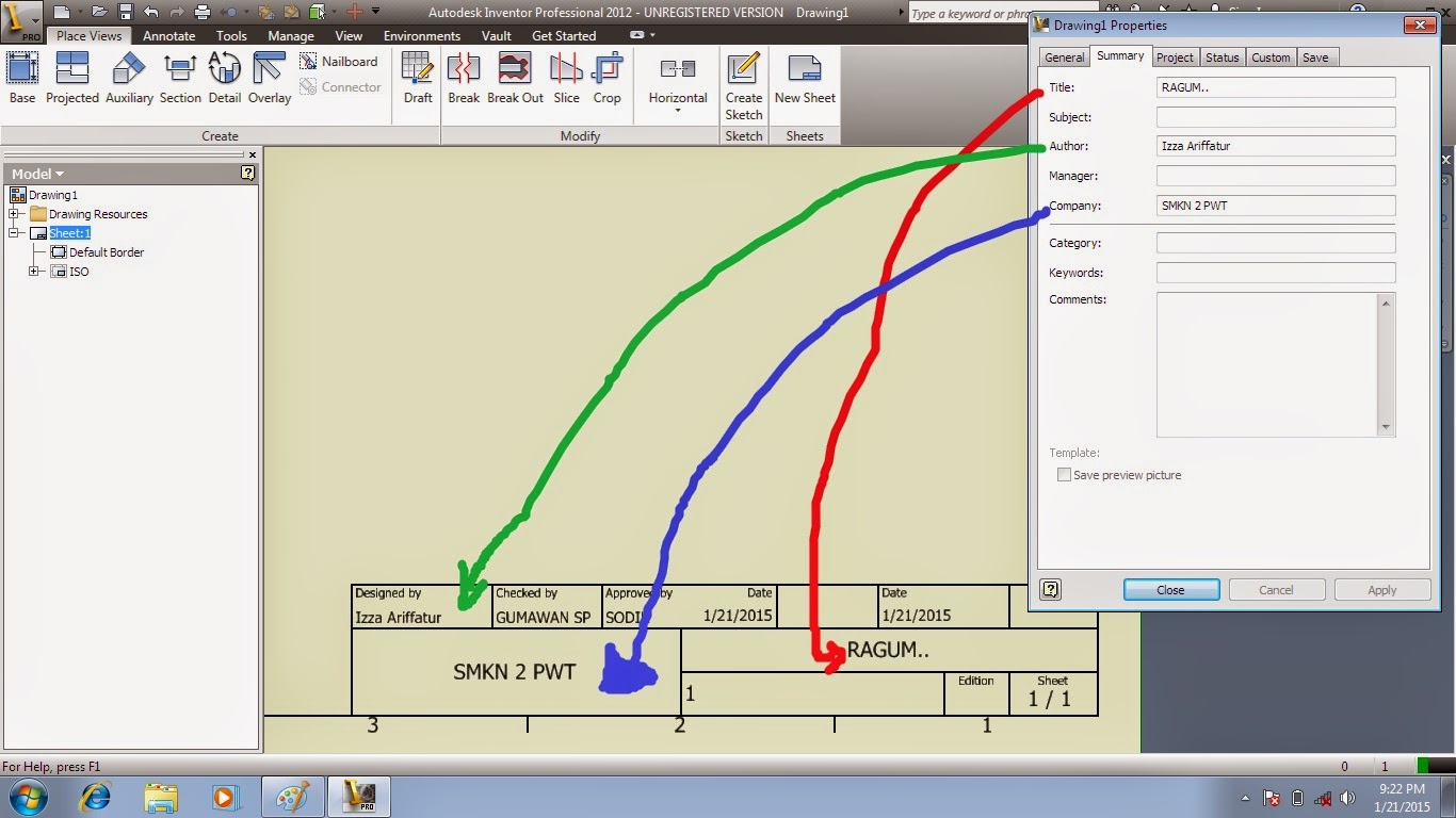 MEMBUAT 2D PADA INVENTOR - izzadhani.my.id