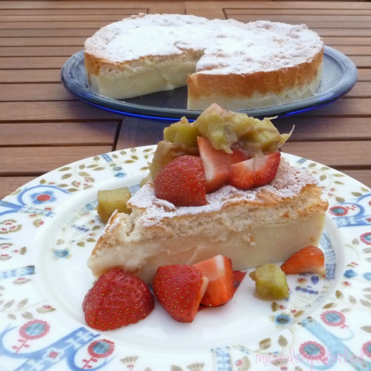 InvisiblePinkFood: Magic custard cake with summer fruit