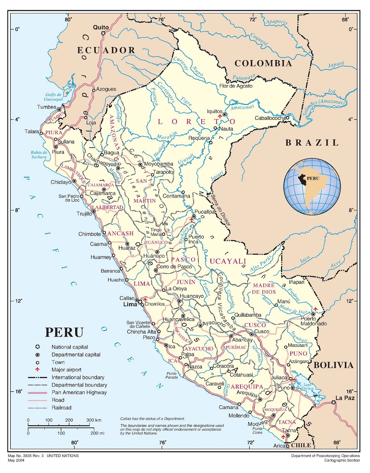 Grande Mapa De Ubicacion De Peru Peru America Del Sur Mapas Del Mundo ...