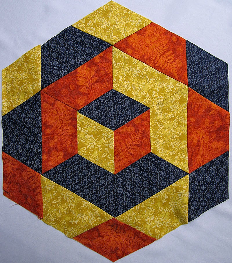 Tutoriales de Patchwork: BLOQUE CUBO TRIDIMENSIONAL