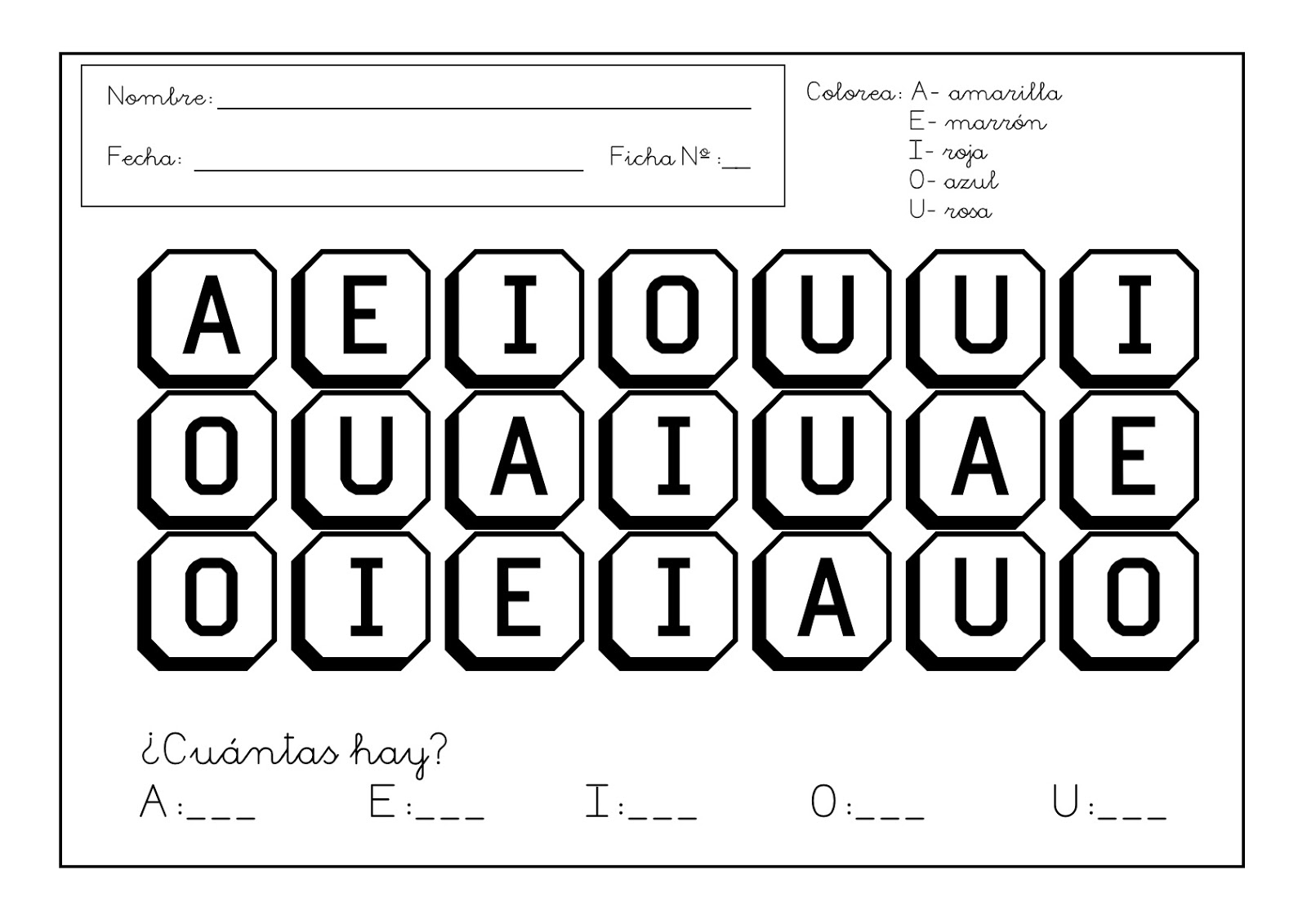 La clase de Sara: Trabajamos las cinco vocales