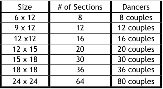 Sparkling Events & Designs: {A Little Sparkling Tip} Dance Floor Size Guide