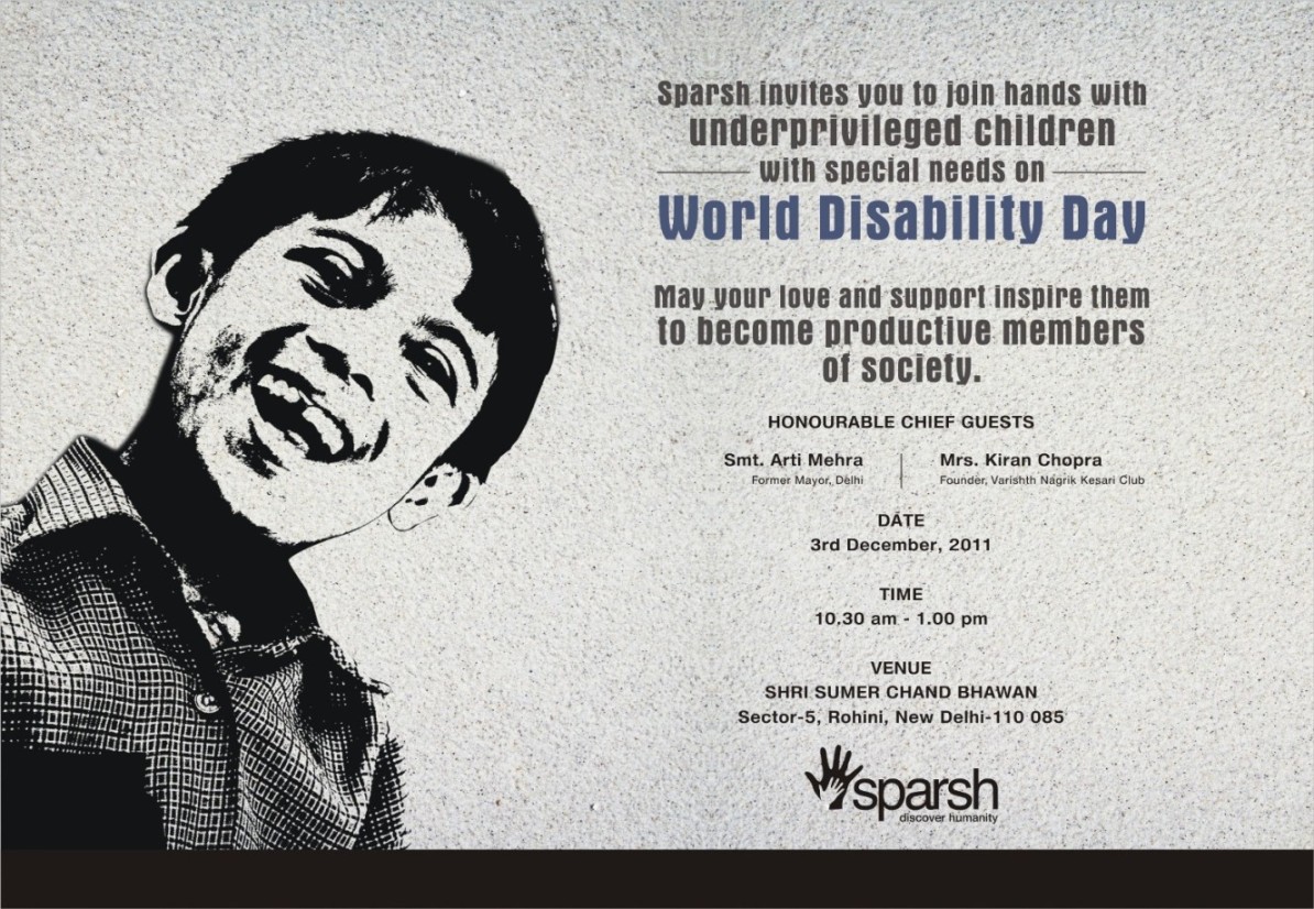 Invite for World Disability Day: Sparsh - Discover Humanity