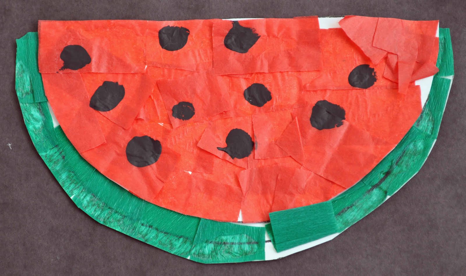 Children's Learning Activities: Watermelon Crepe Paper Pic