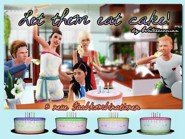 My Sims 3 Blog: 5 Birthday Cake Recolors by Water Woman