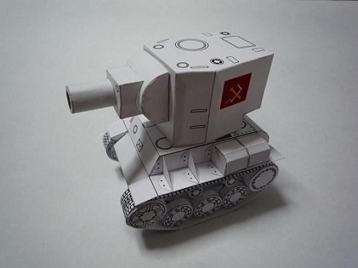 SD Girls und Panzer KV-2 Tank Papercraft | Papercraft Paradise ...