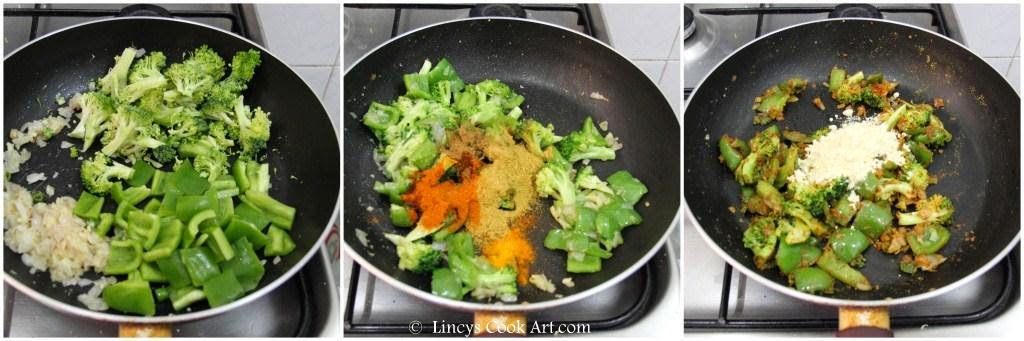 Broccoli Capsicum Zunka ~ Lincy's Cook Art