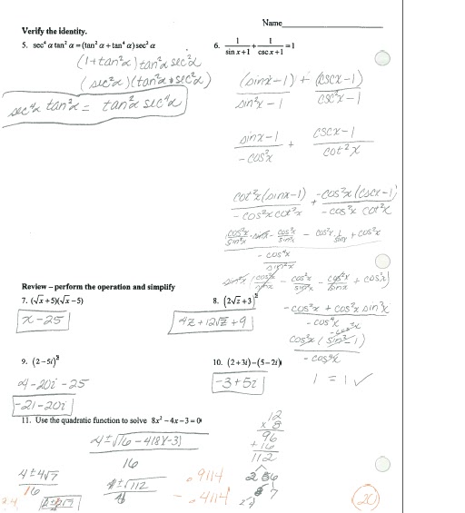 Math Classes Spring 2012: Pre-Calc Answer Key to Quiz Given May 3 (5.1 ...