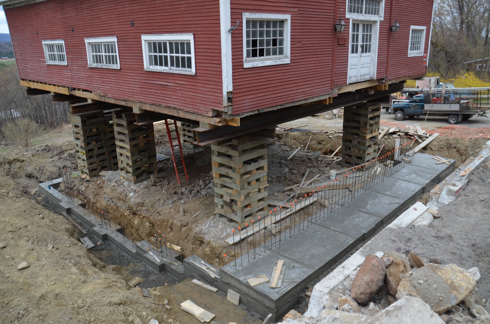 Middlebury Barn Renovation: Footings poured