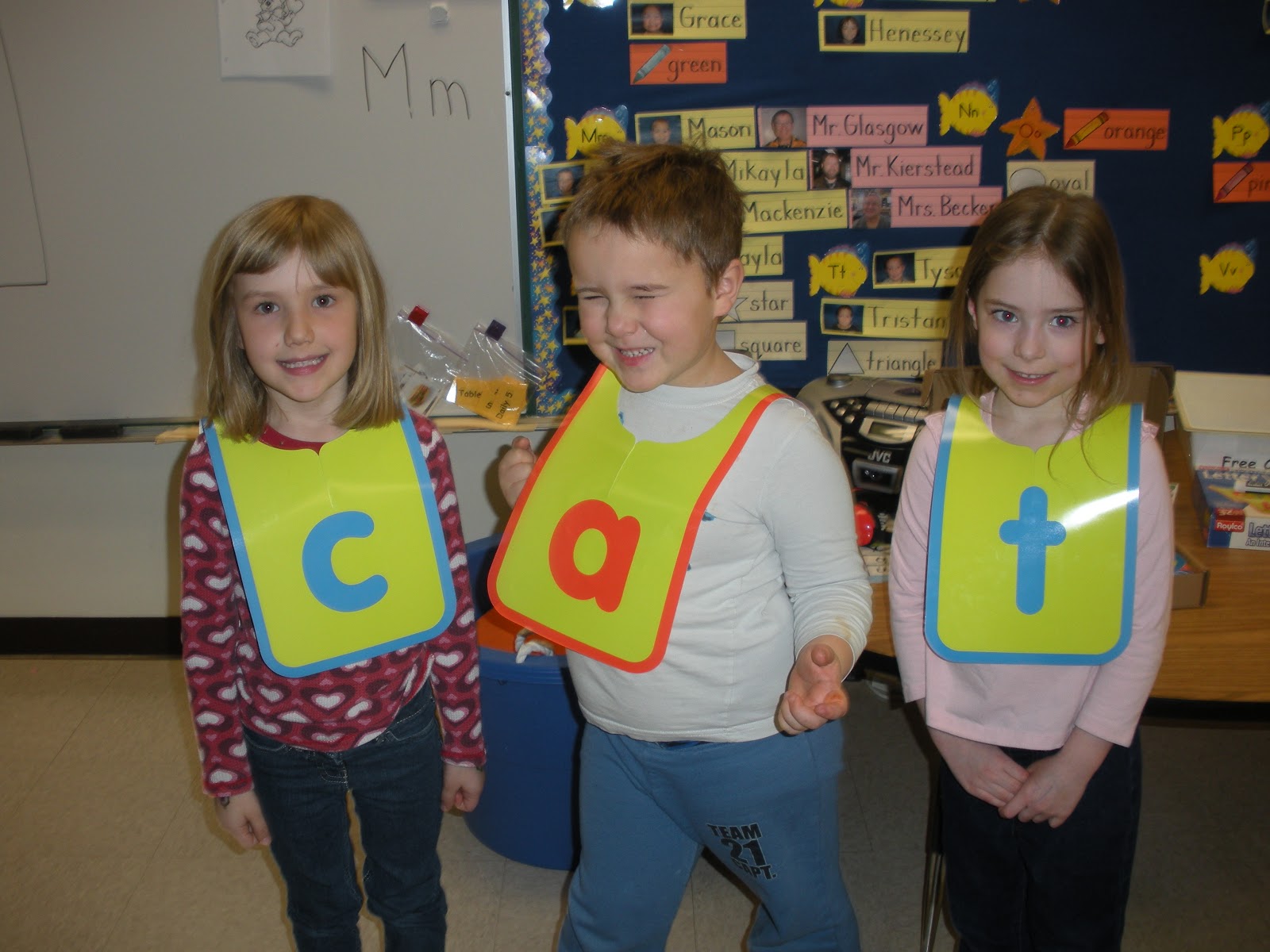 learning and laughter: Letter Vests - Making Words!