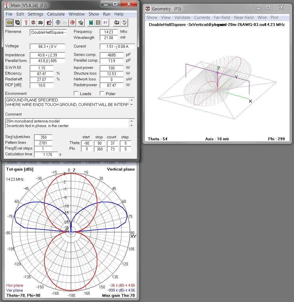K4MJA HAM RADIO STATION: Double half-square antenna vs half-square antenna