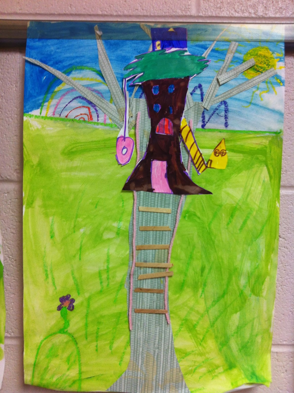 ChumleyScobey Art Room: Finished Treehouses by 1st Grade